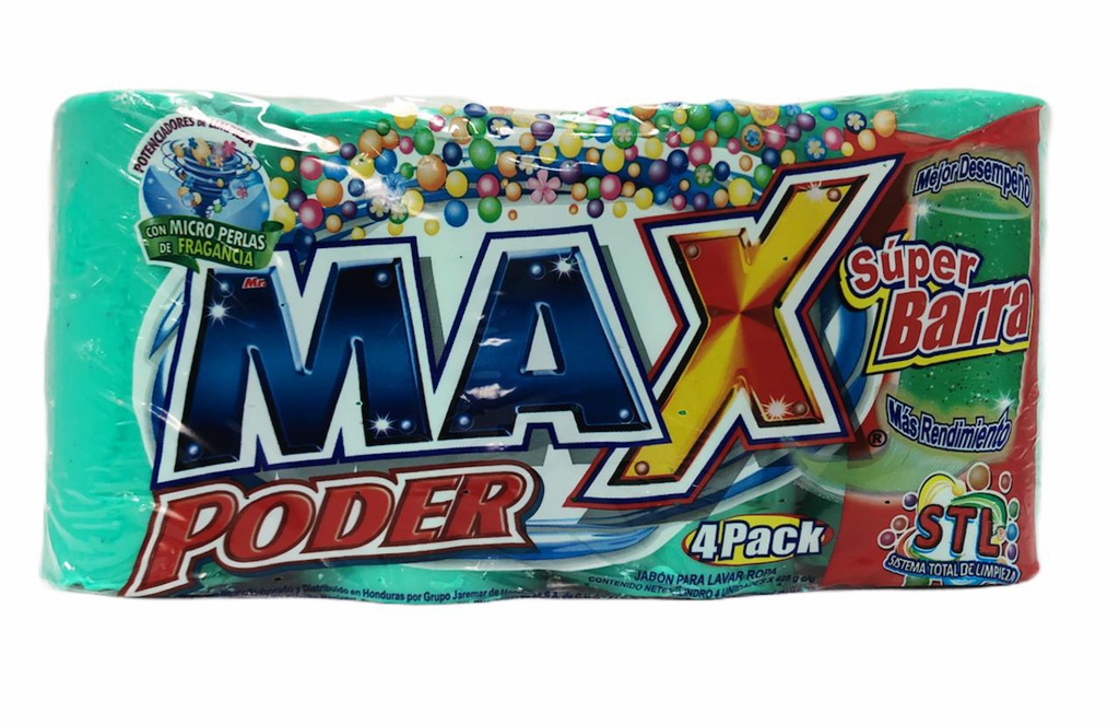 JABON MAX PODER 4P SUPER BARRA | Supermercado El Éxito